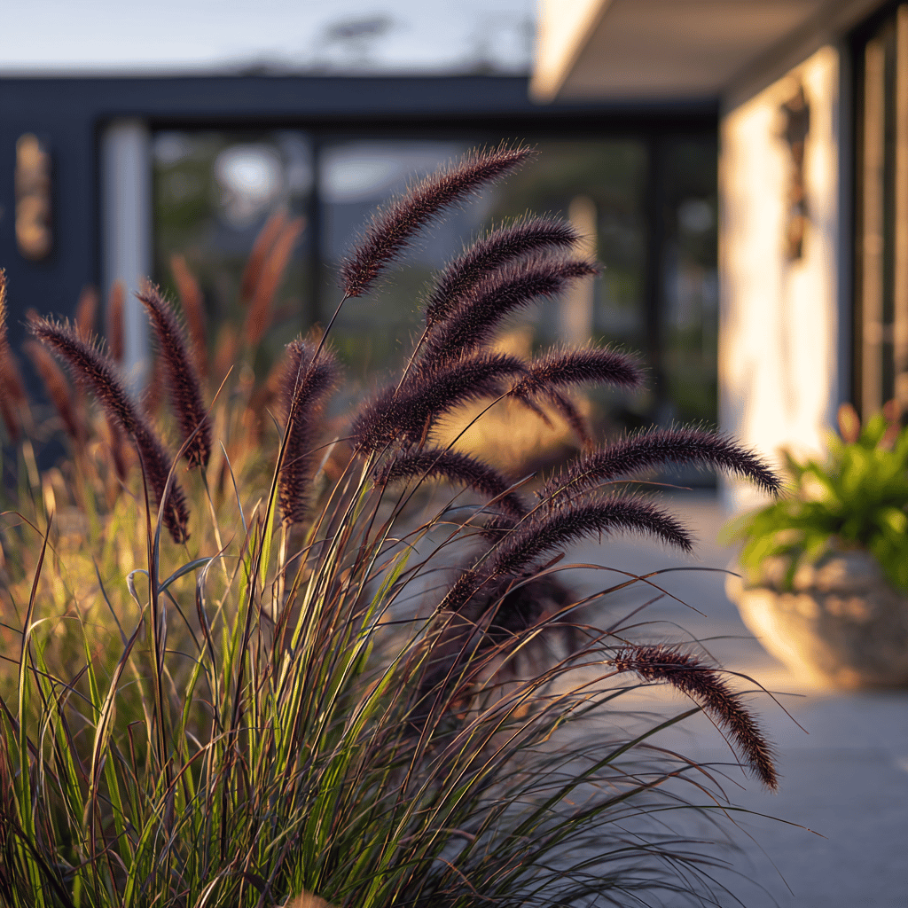 Dochan psárkovitý (Pennisetum alopecuroides) – tráva s liščími květenstvími