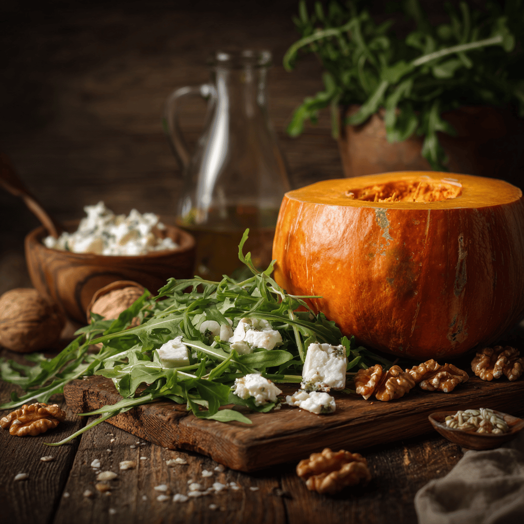 Dýňový salát – recept s pečenou zeleninou, sýrem a ořechy